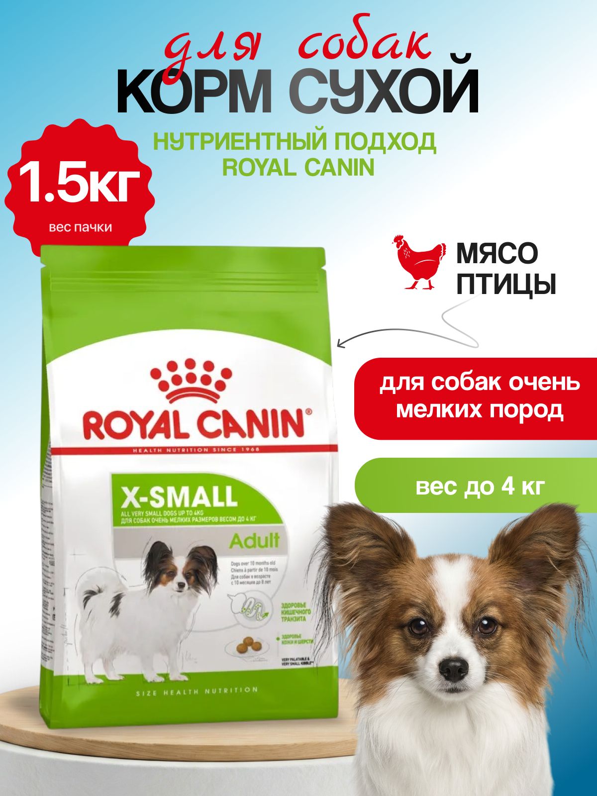 ROYAL CANIN X-Small Adult сухой корм для собак миниатюрных пород