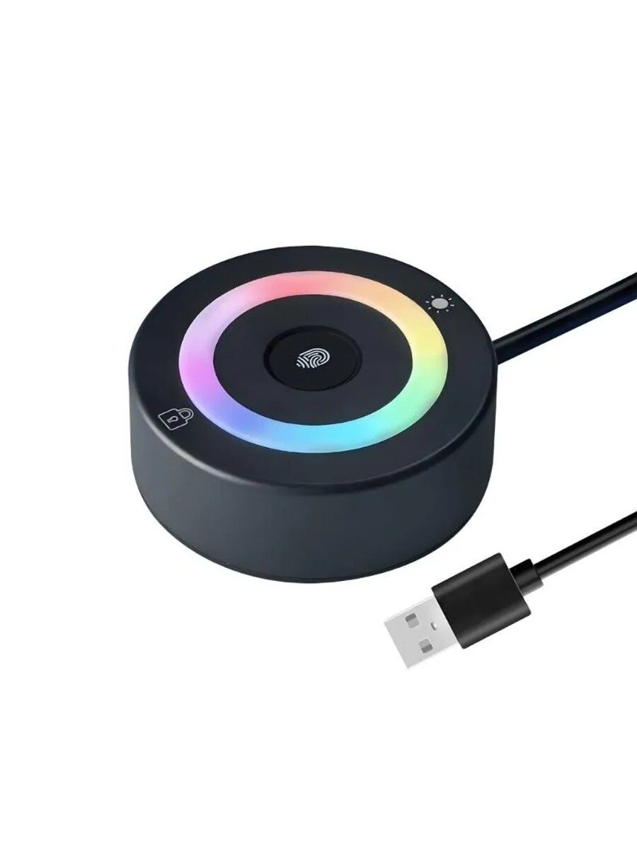 USB-сканер отпечатков пальцев для Windows 10/11, черный, с подсветкой