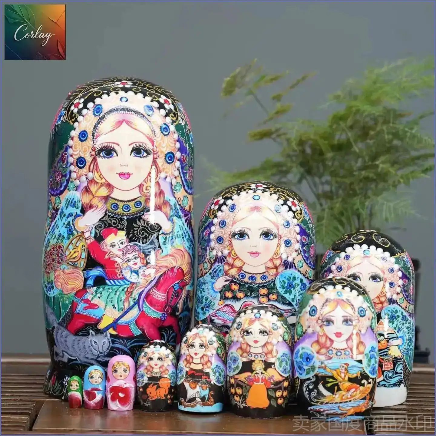 Качественная матрёшка, 10 штук с лаковой росписью, сушкой