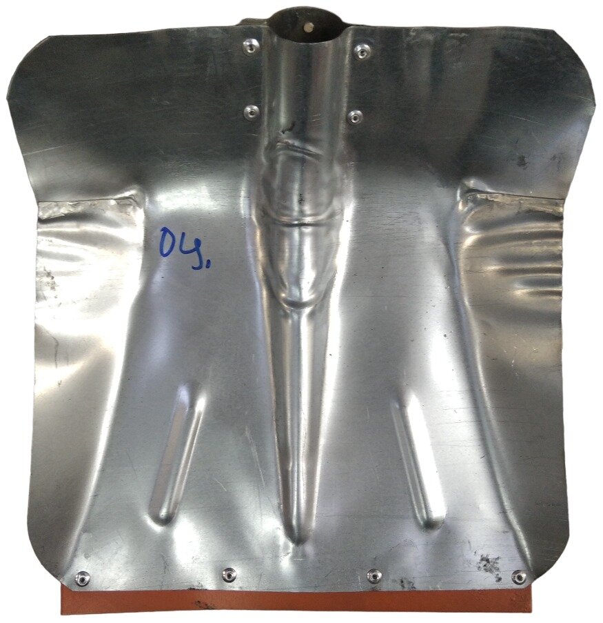 Лопата снеговая оцинкованная 36х38 см. с бортом, без ручки, под черенок 40 мм.