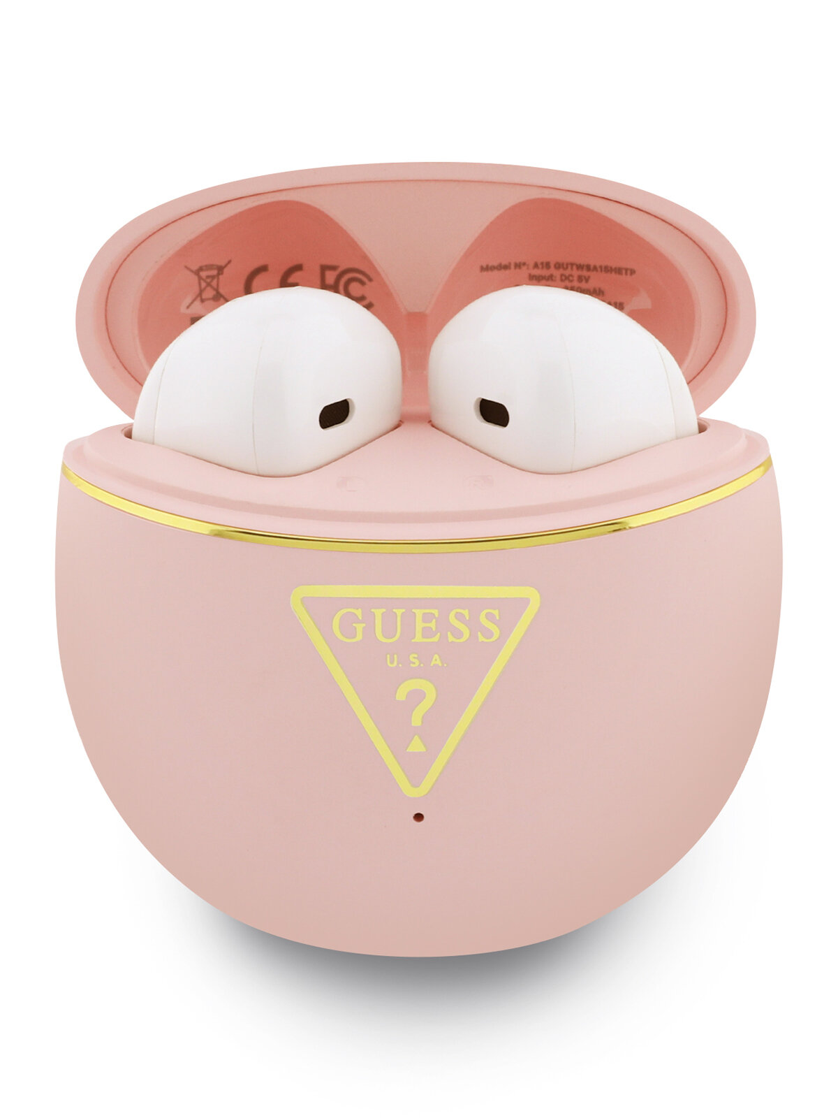 Наушники Guess TWS, внутриканальные, Bluetooth 6.0, с кабелем USB-C, розовый