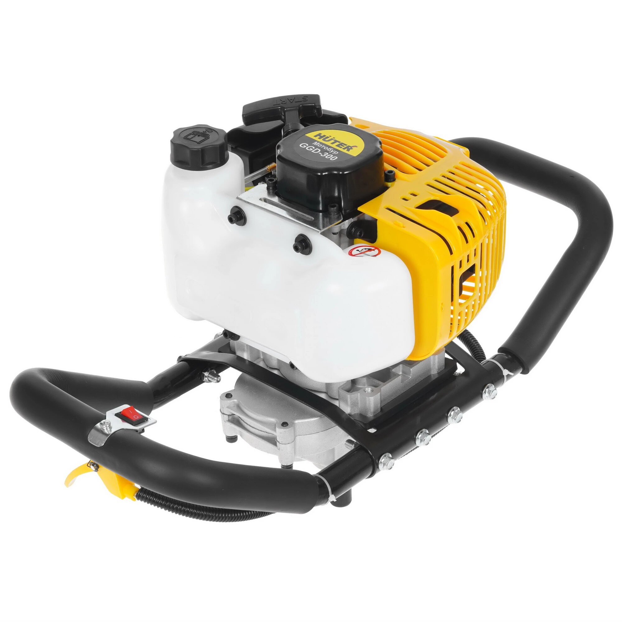 Мотобур Huter GGD-300 (70/13/22) черный/желтый, 2000 Вт, 2.7 л. с.
