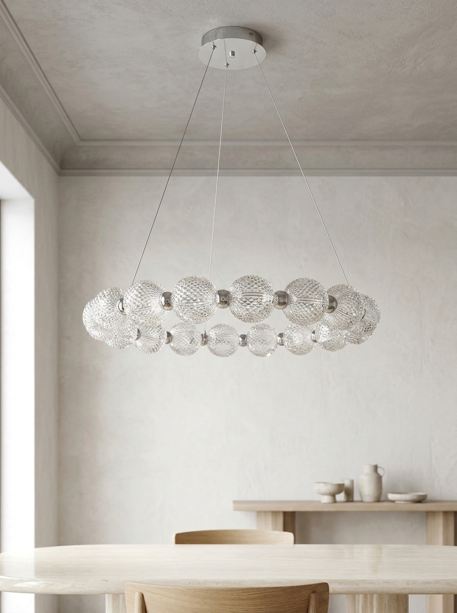 Светильник "свет столицы" NC03-800P-CR, мощность 75 Вт, круглый, плафон из акрила, люстра подвесная