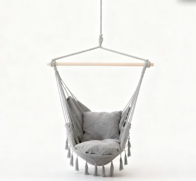 Деревянный подвесной стул-гамак на балконе общежития для взрослых, подвесные качели