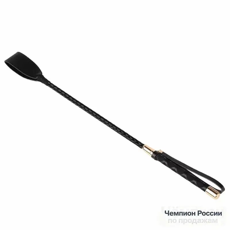 Хлыст кожаный 54см для конной езды, натуральная кожа, черный