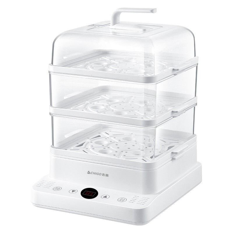 Электрическая пароварка Zhigo объемом 24 л, большая емкость, бытовая трехслойная многофункциональная электрическая пароварка, небольшая прозрачная пароварка с смотровым окном.