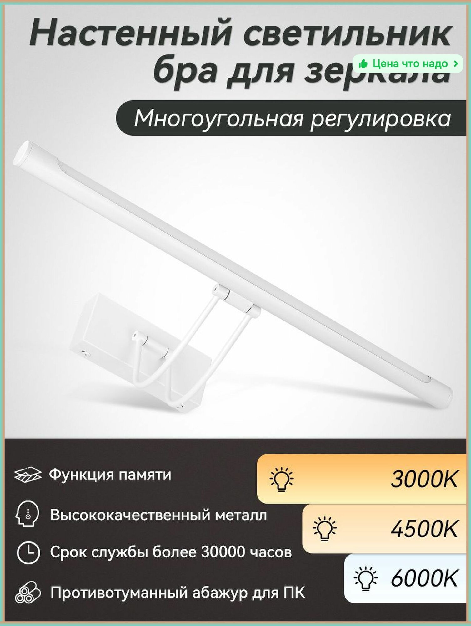 Зеркальный фара: стильный светильник для любого интерьера-15W