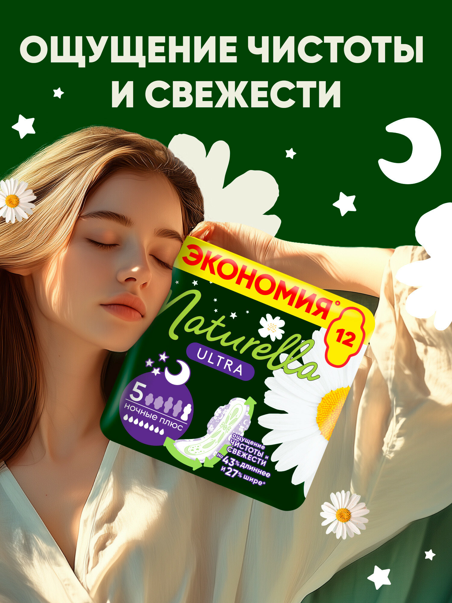 Прокладки женские Naturella Ultra Ночные Плюс, размер 5, 12 шт.