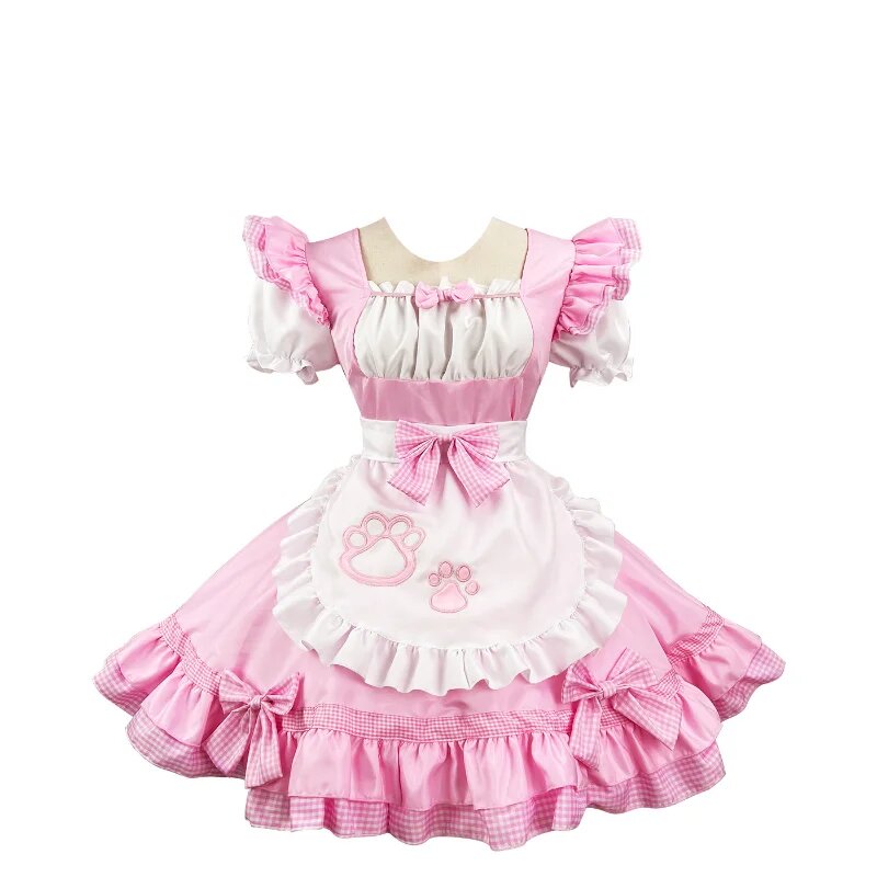 Косплей костюм горничной милая кошка полиэстер Розовый, L, Pink
