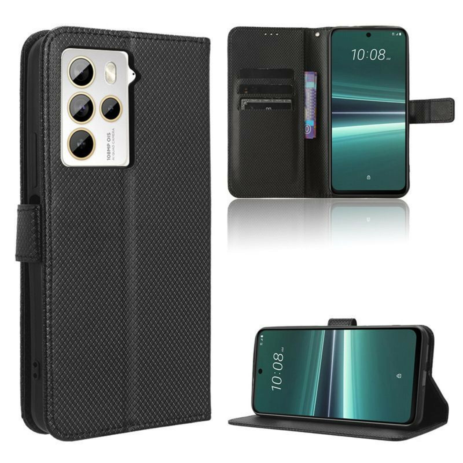 Чехол-книжка MyPads для HTC U23/U23 Pro из искусственной кожи с магнитным крепежом и карманами