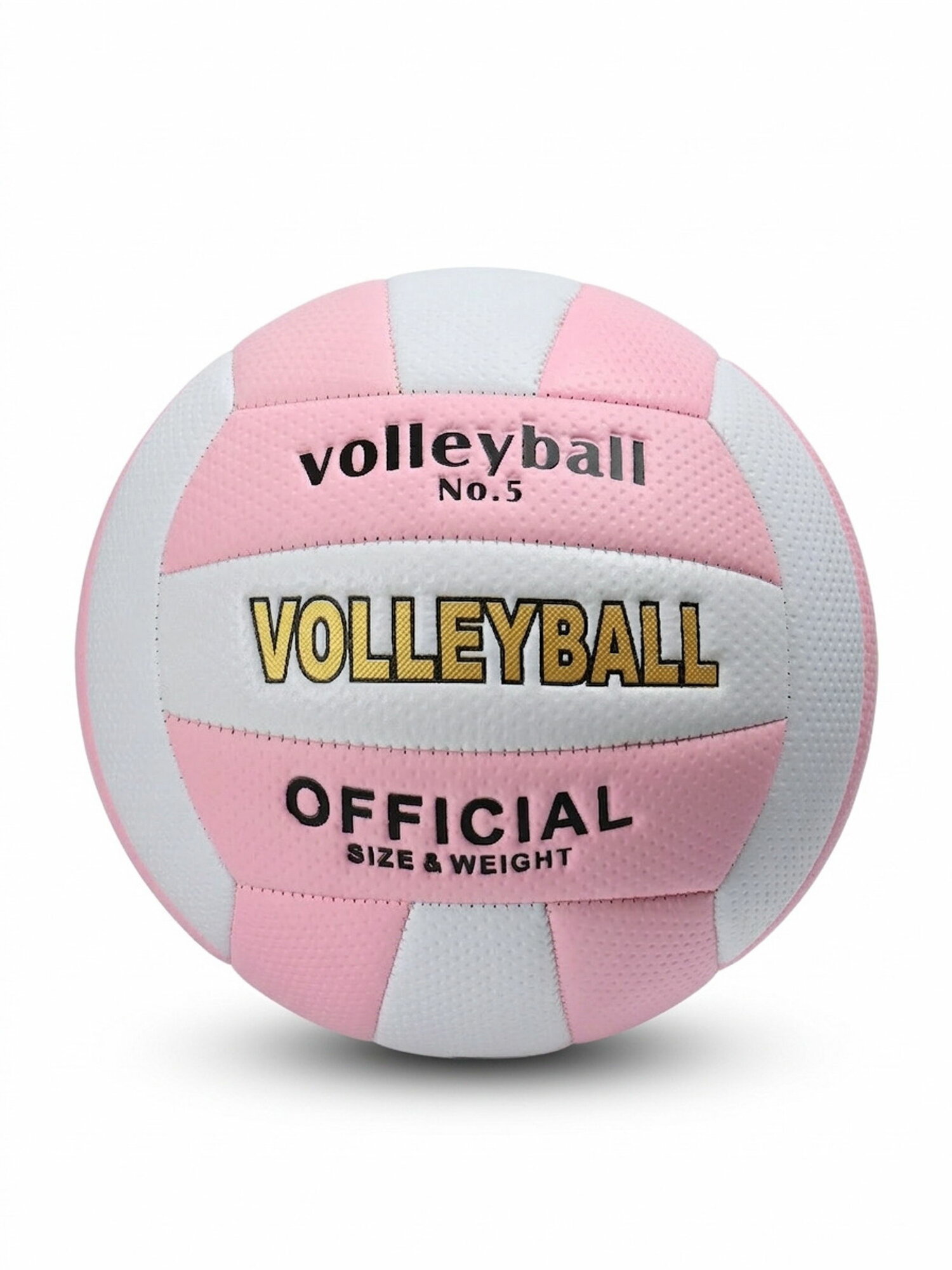Волейбольный мяч, р. 5, 18 панелей, PVC, розовый, цвет: розовый