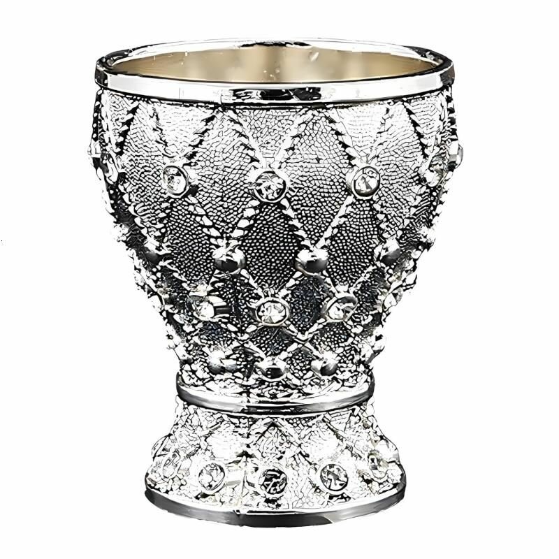 Бокалы для вина с геометрическим узором, Серебро - 1 шт.