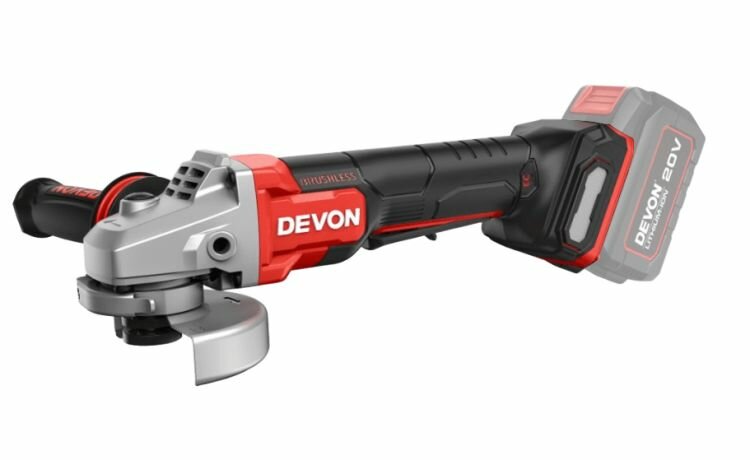 Аккумуляторная углошлифовальная машина DEVON 2909-LI-20-125 без аккумулятора и ЗУ