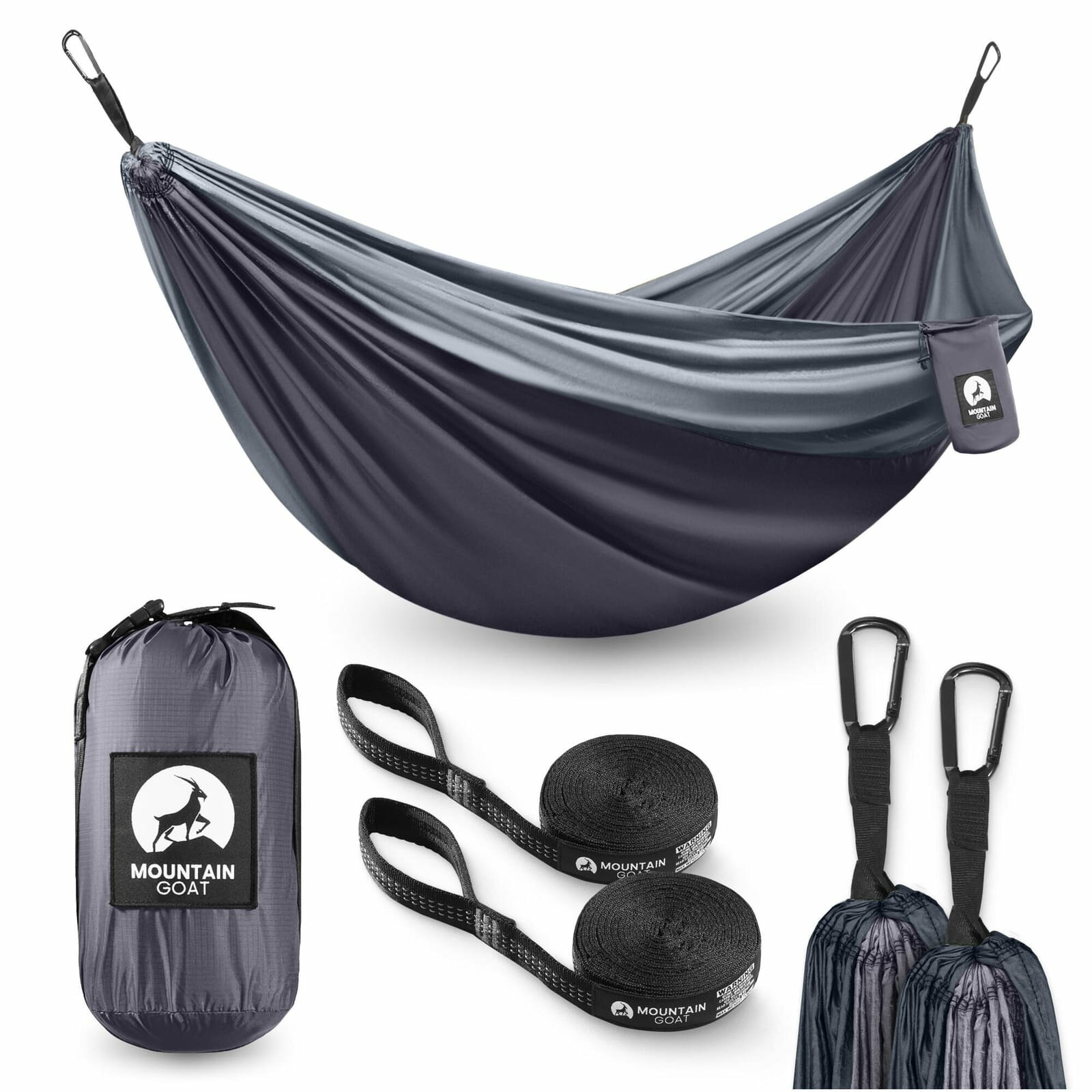 DECATHLON Гамак туристический Mountain GOAT, темно-серый/серый, 300 200 см, нагрузка 200 кг