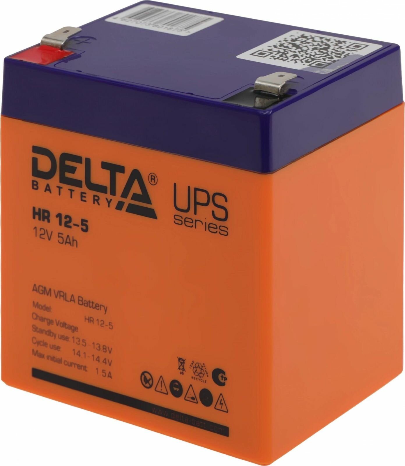 Батарея для ИБП DELTA 12 В, 5 Ач, клеммы F2, 70х107х90 мм (HR 12-5)