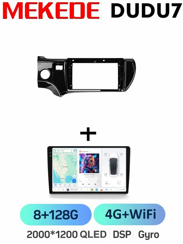 Магнитола 9" Mekede DUDU7 8/128 Gb для Toyota Aqua 2011-2017 carpay Android