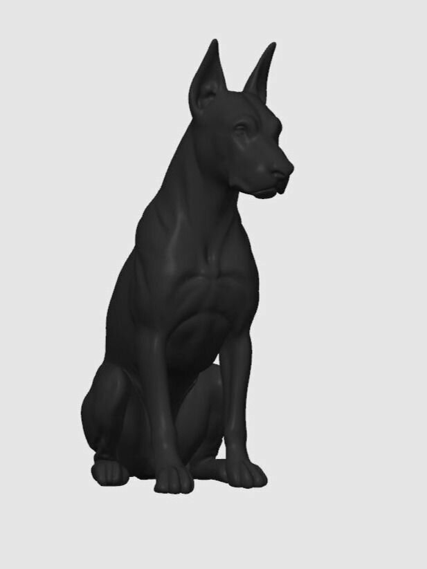 Эксклюзив! Ростовая статуэтка собаки - Доберман (10 см, черный) - Верный друг, подарок, талисман