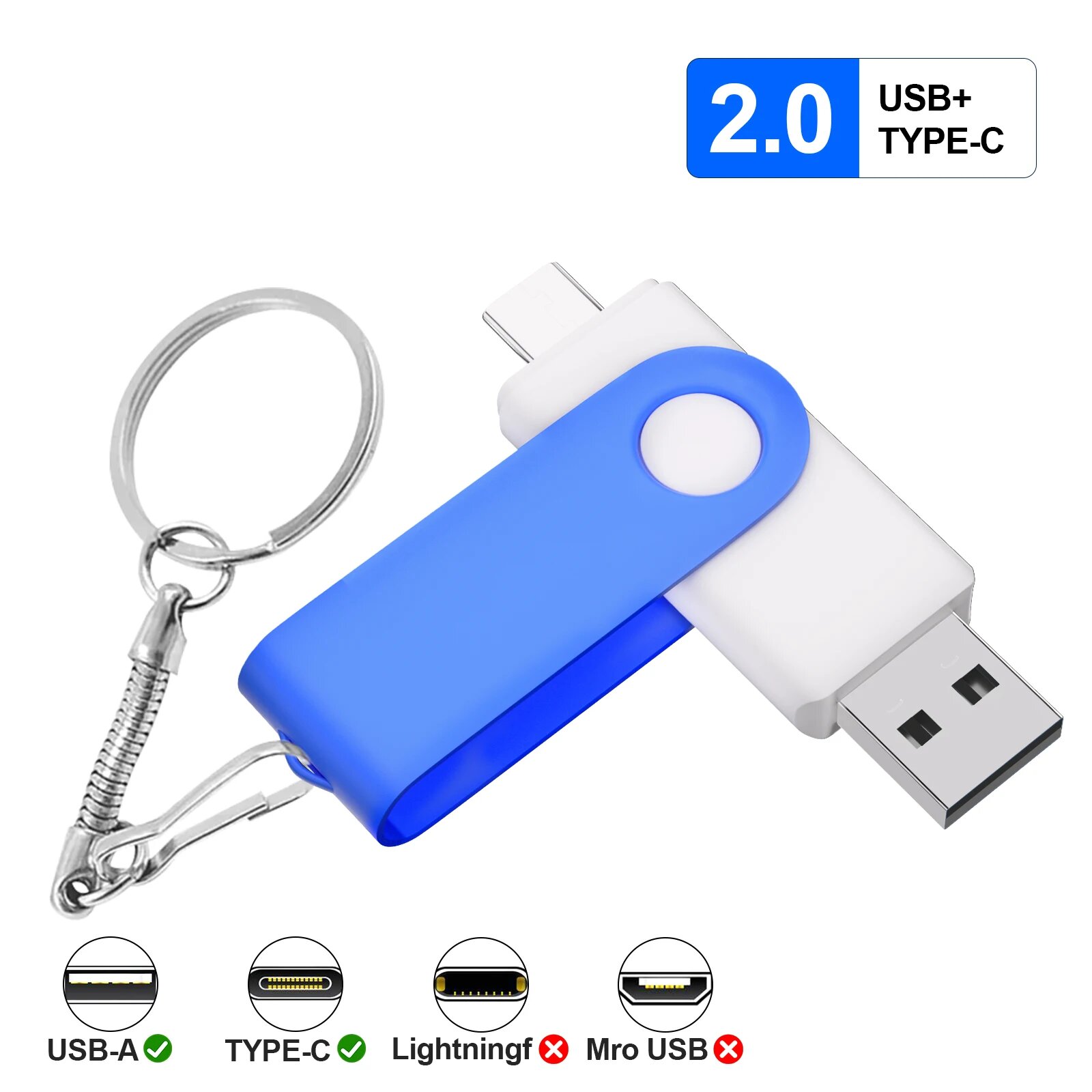 JASTER Pen drive USB 2.0 металлический 4-128 ГБ