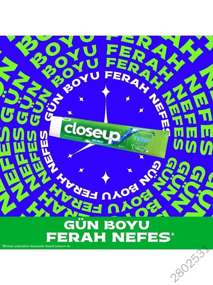 Зубная паста Closeup Mentol Fresh 50 мл - Освежающий мятный вкус для свежего дыхания — фото 1