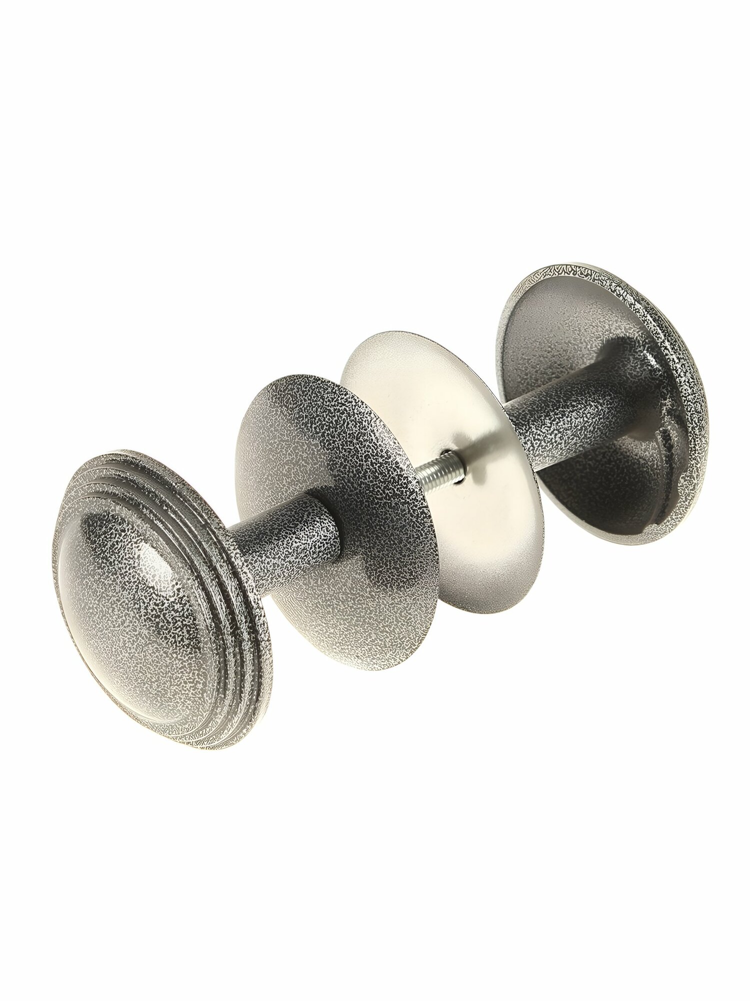 Дверная ручка Строммашина РДК-1, металлическая, круглая, серебристая, комплект 2 штуки