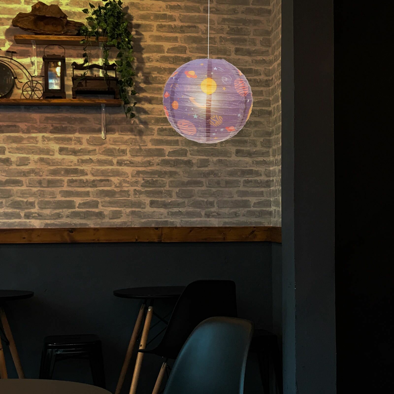 Темно-синий бумажный декор планет для украшения космической вечеринки