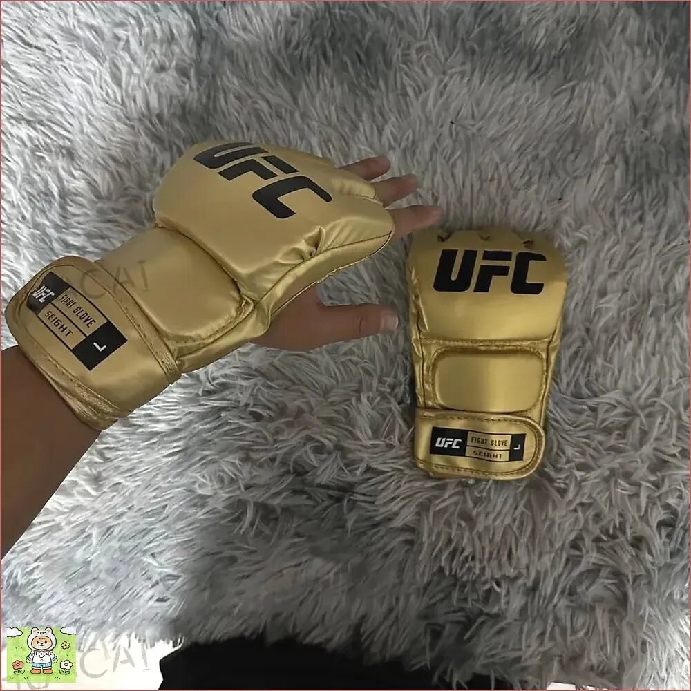 UFC золотые боксерские перчатки для тайского бокса, размер M, тренировочные — фото 1