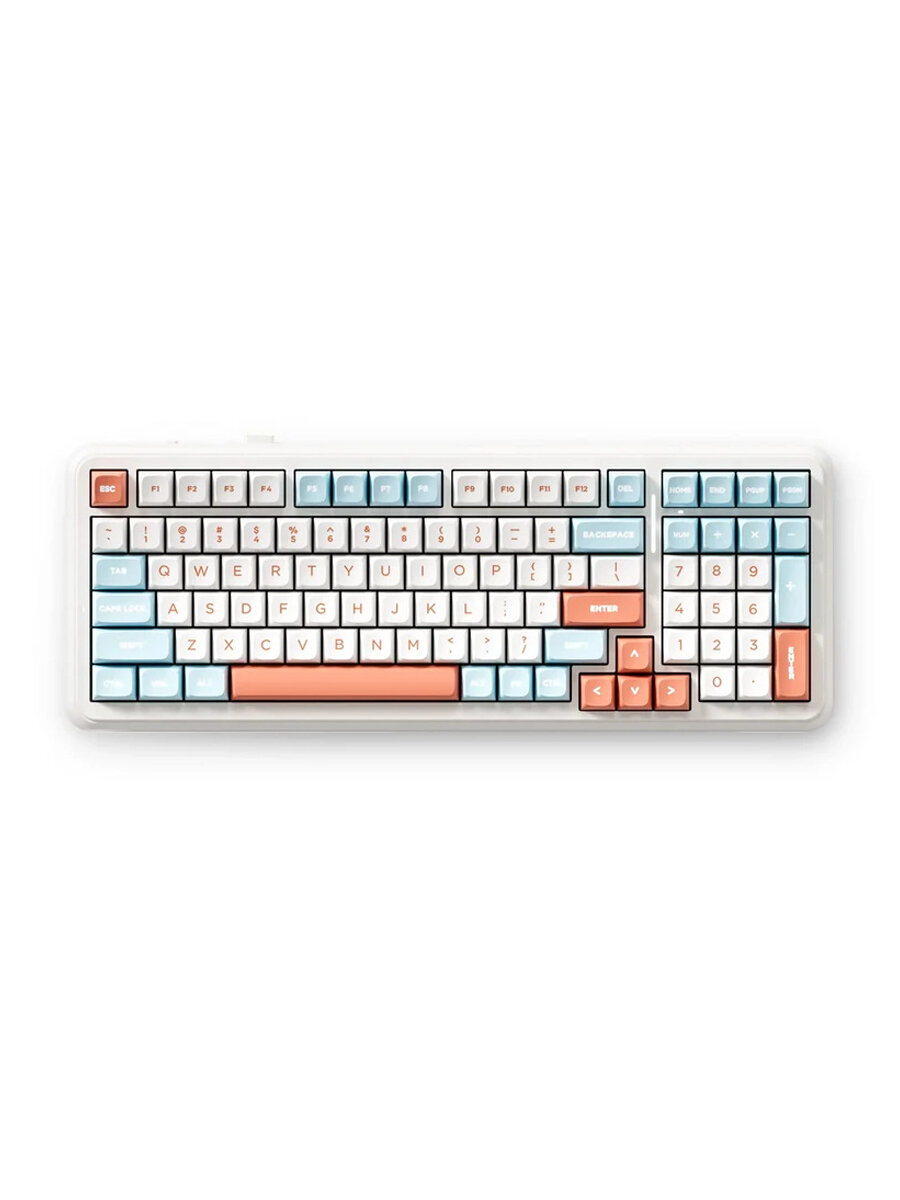 Mchose K99 V2 Horizon Orange (Icy Creamsicle Switch), белый/голубой/оранжевый, игровая беспроводная клавиатура