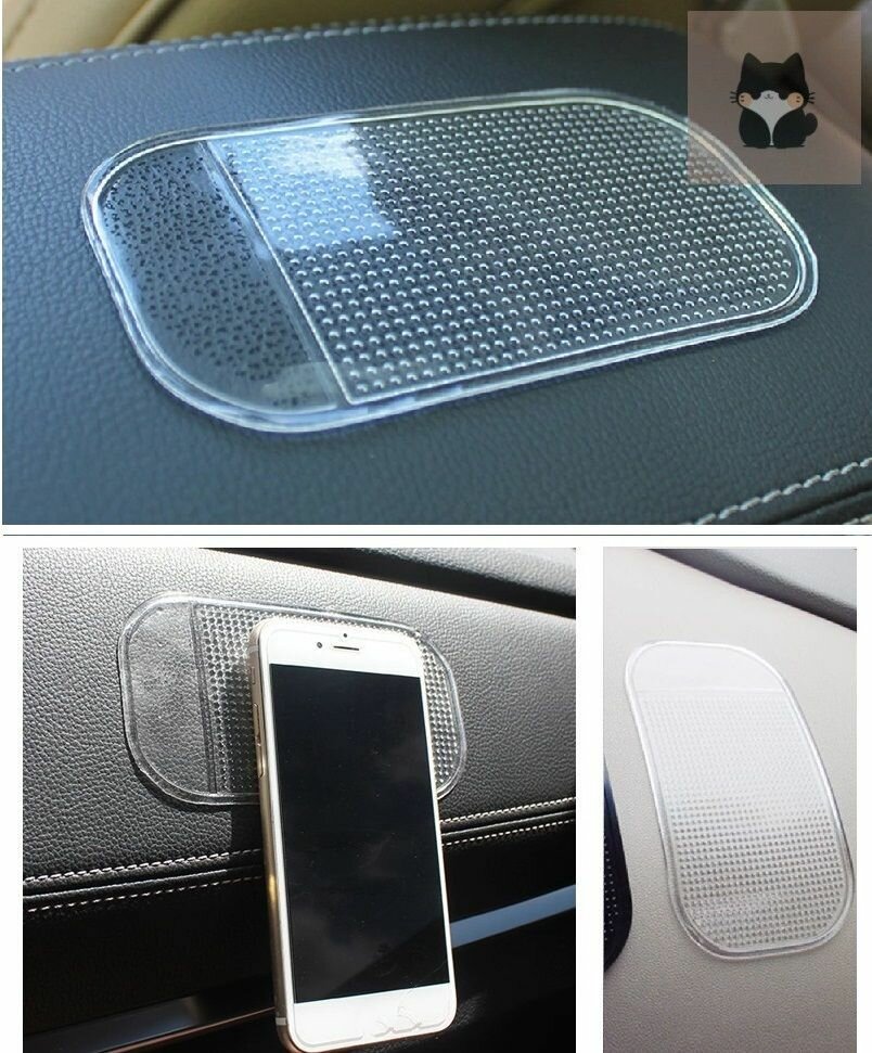 Противоскользящий коврик в авто на приборную панель (для телефона, радар-детектора, антирадара) прозрачный