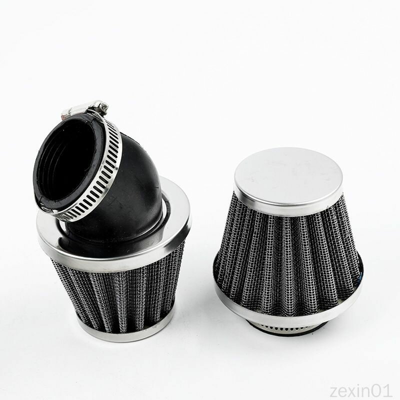 Фильтр воздушный арт. slf-2945 нулевого сопротивления для питбайка, мотоцикла, скутера 50мм(серебристый) косой