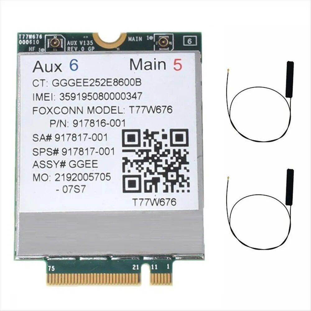 T77W676 4G Модуль LT4220 WWAN Карта Для HP Elite X21013 G3+2Xантенны