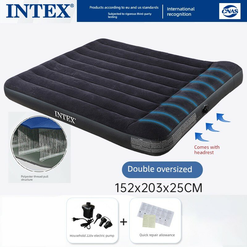 Intex 152 см одинарный слой надувной матрас с домашним насосом для дома