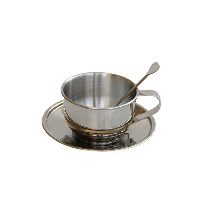 Набор кофейных кружек из нержавеющей стали, Silver