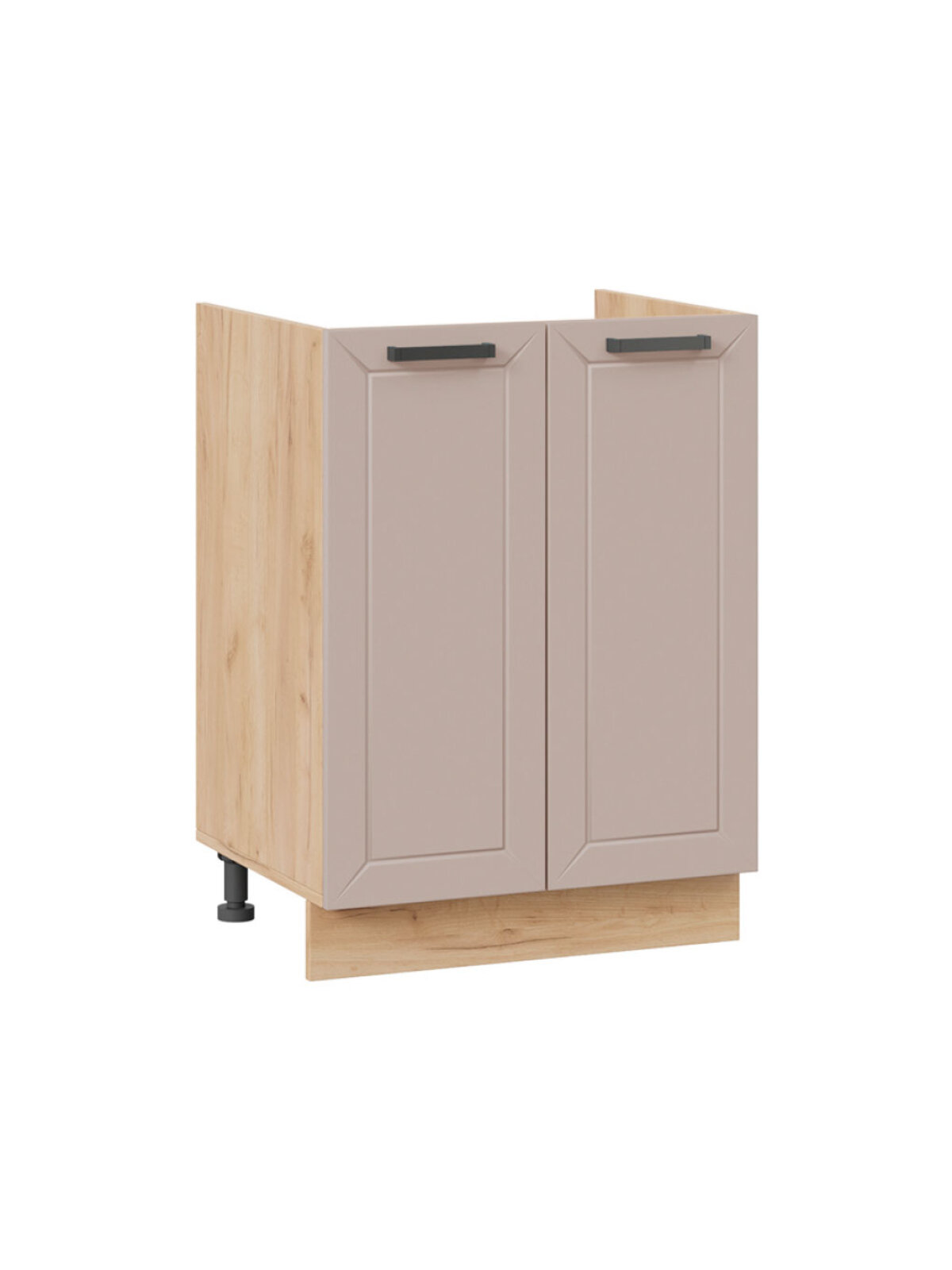 Кухонный шкаф под мойку 600 Альфа (латте) корпус крафт Huge Mebel. Ширина 600 Высота 840. Модули кухонные нижние Huge Mebel. Ширина 600 Высота 840