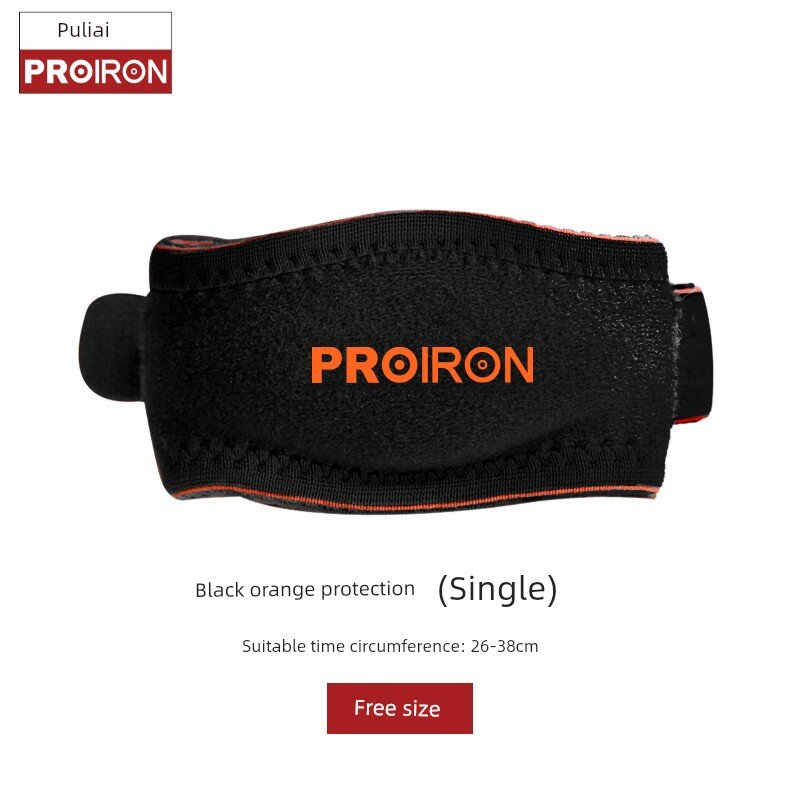ProIron черно-оранжевый одиночный брейс для локтей при теннисном локте, один размер, спортивная поддержка для мужчин и