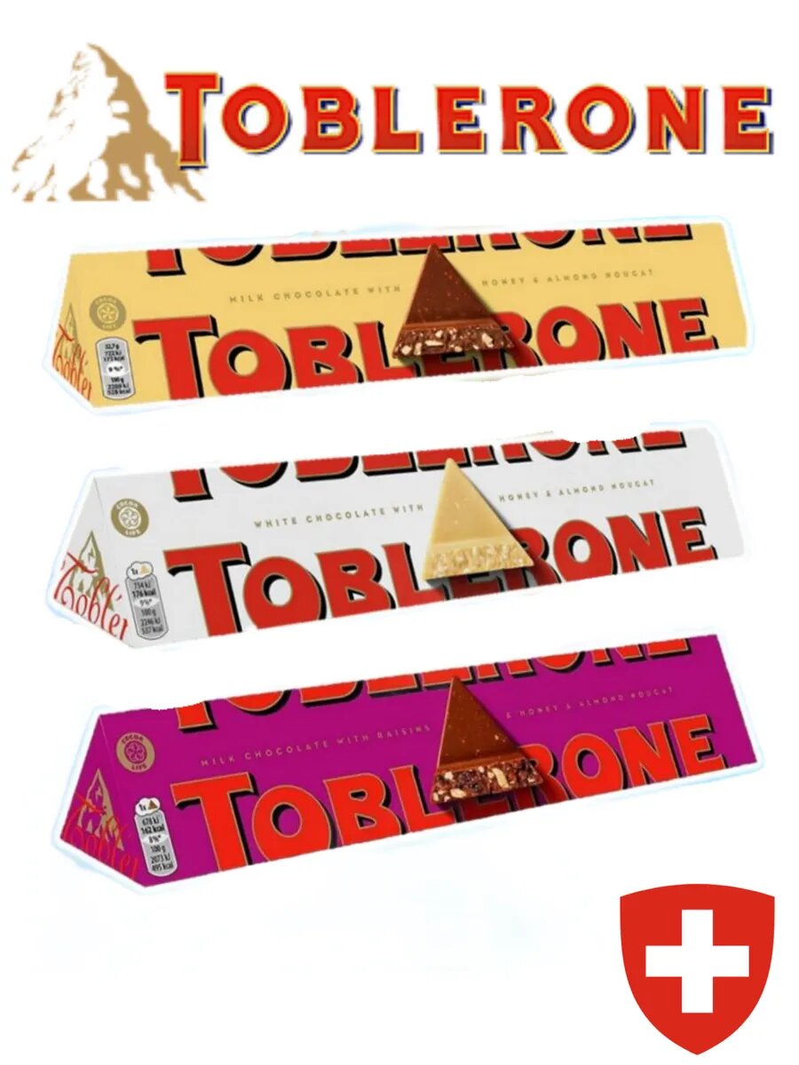 Набор шоколада Toblerone, 100 г, 3 штуки