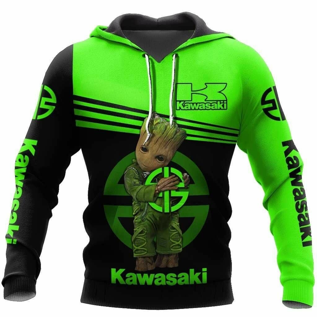 Толстовка с 3D-принтом Kawasaki Racing Team