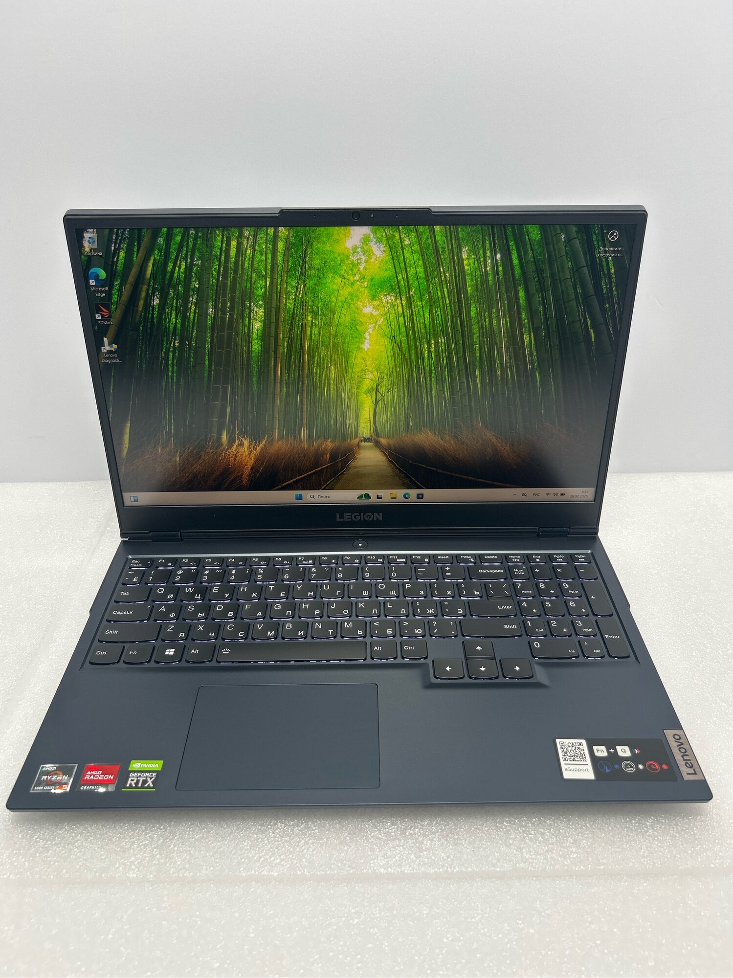 Ноутбук Lenovo Legion 5-15ACH6H (82JW003CRK) 15.6"/ AMD Ryzen 5 5600H/RAM 16 GB/512 GB/Nvidia RTX3050 4GB/1920x1080/IPS 165Hz/DOS/Подсветка кл-ры:LED/синий. Состояние: Уценка/небольшие след. на матрице от клавиатуры/B1