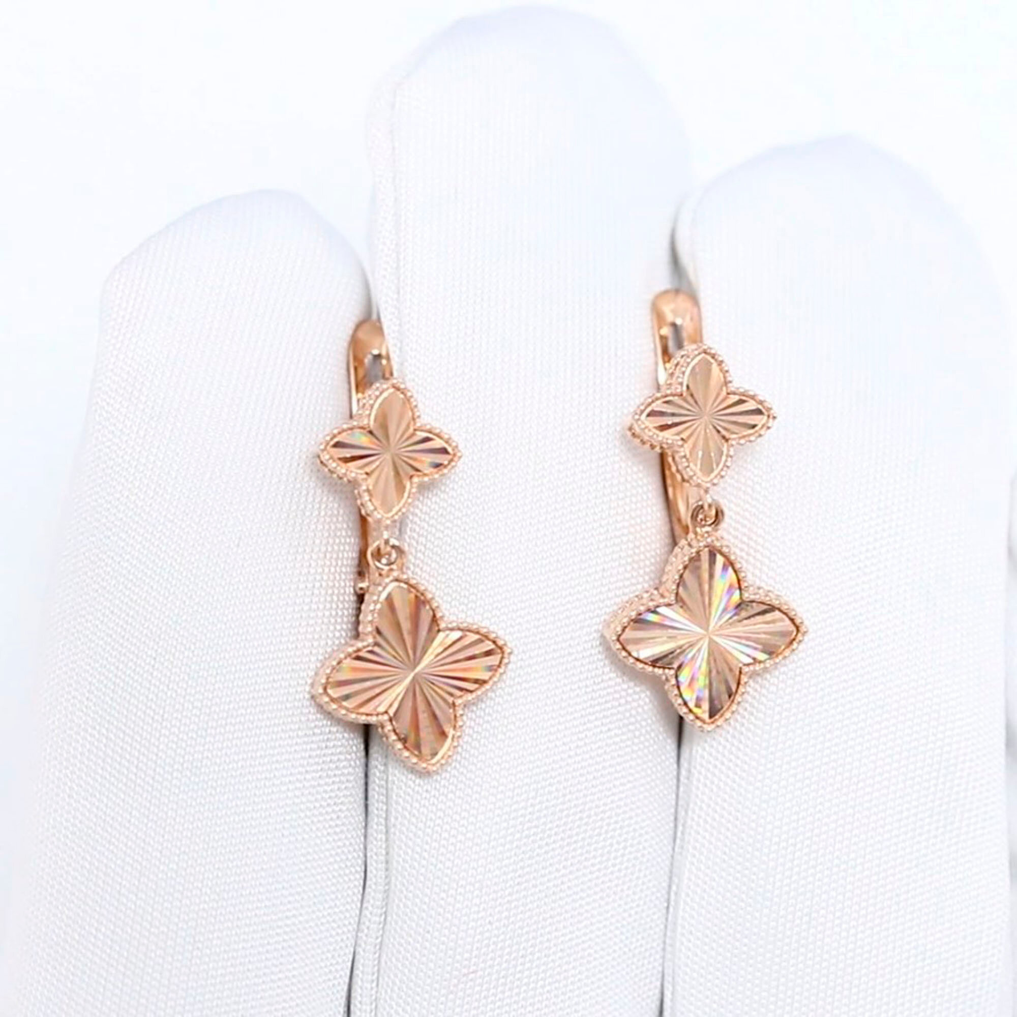 Серьги, красное золото, 585 проба