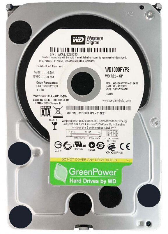 Жесткий диск Western Digital WD1000FYPS 1Tb SATAII 3,5" HDD