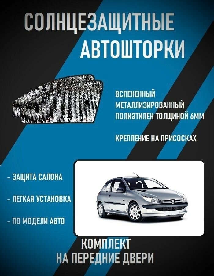 Автошторки на Peugeot 206 (1998-2009)хэтч 3-дверный