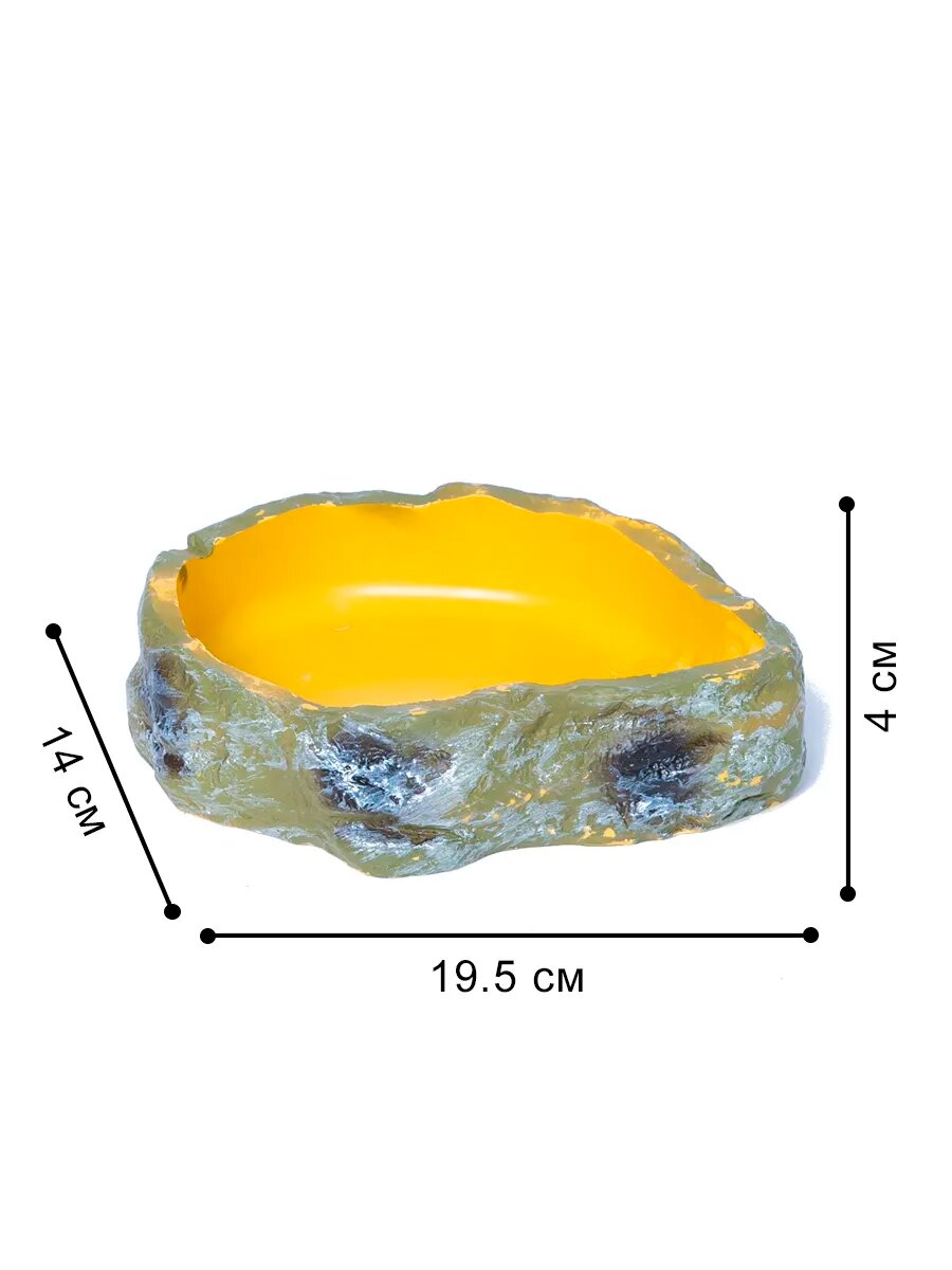 Поилка для рептилий с желтым дном