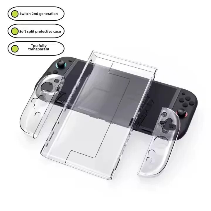 Чехол для Switch 2 из ТПУ, прозрачный, с защитным покрытием от царапин, совместимый с Joy-Con контроллерами
