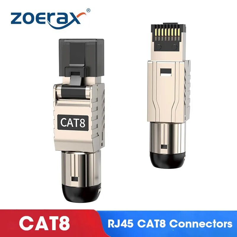 ZoeRax RJ45 Cat8 Разъемы LAN, 30шт, CAT8 Connector