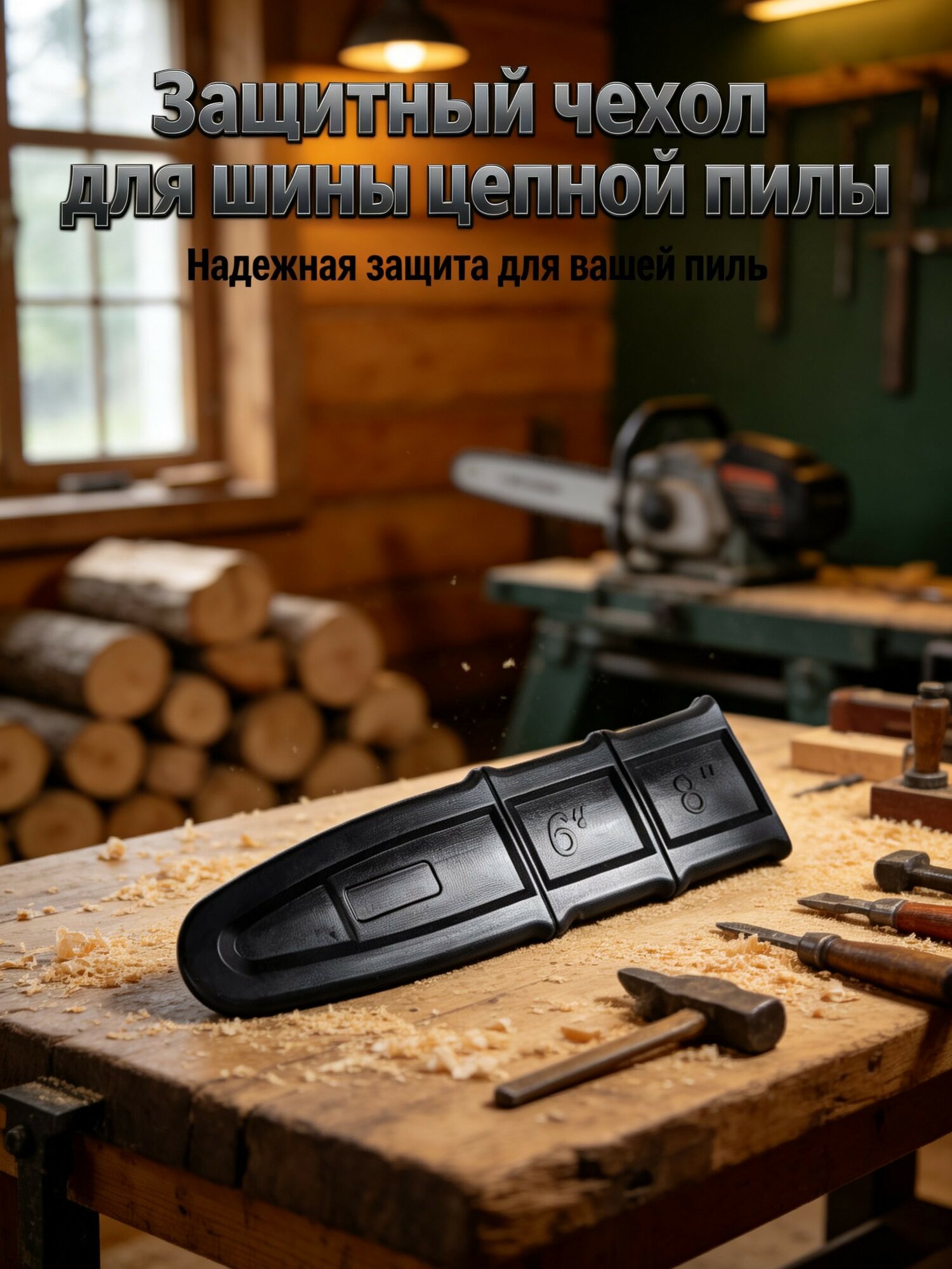 Защитный чехол для шины цепной пилы, аксессуар 6/8/10 дюймов из ABS, подходит для литиевых электрических инструментов