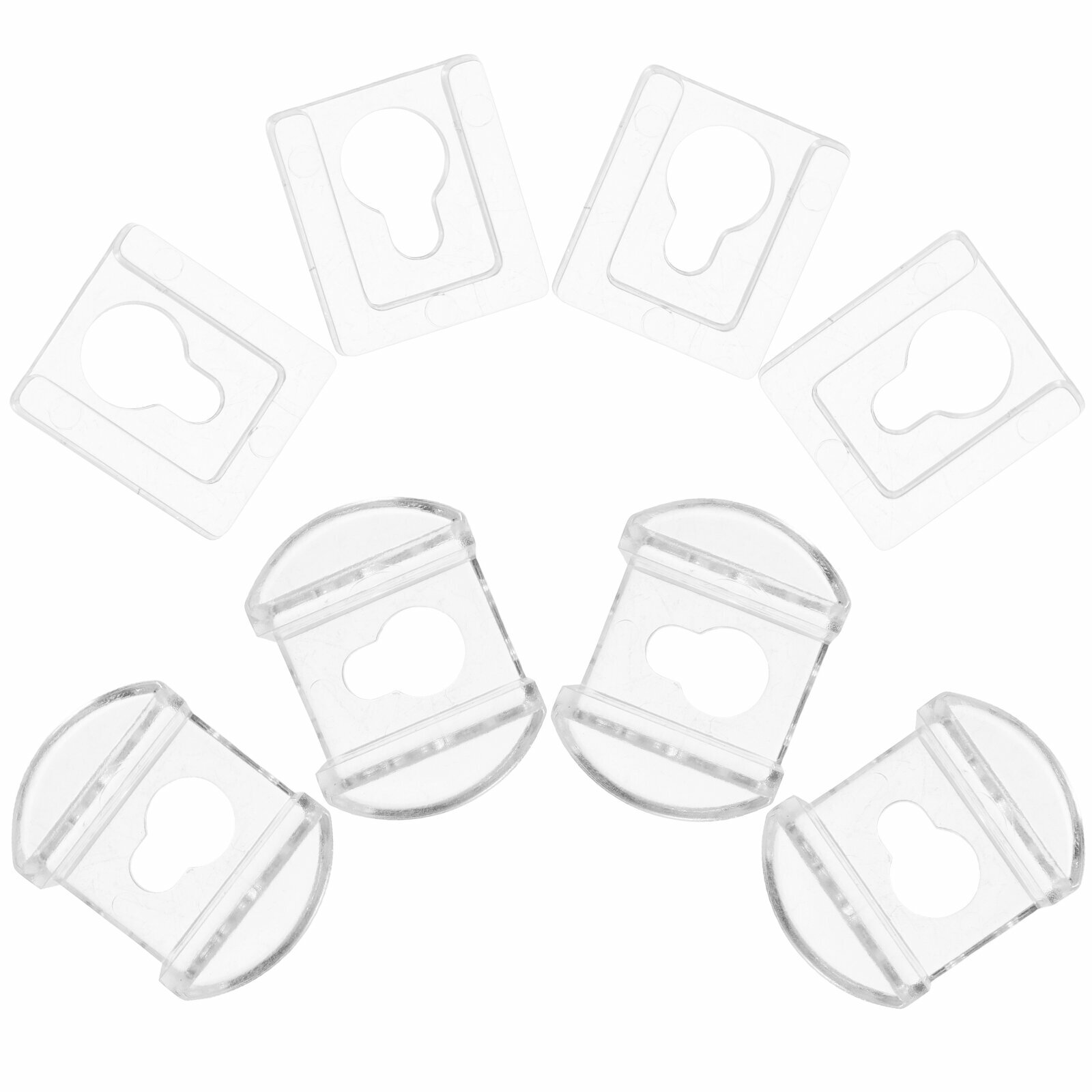 Прозрачные акриловые квадратные крючки с отверстиями в форме восьмерки, крючки для альбомов, настенные крючки для фоторамок, клейкие защелки для задней панели, 8 шт. (4 квадратных + 4 в форме тыквы).