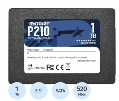 SSD накопитель Patriot P210 1 ТБ (P210S1TB25)