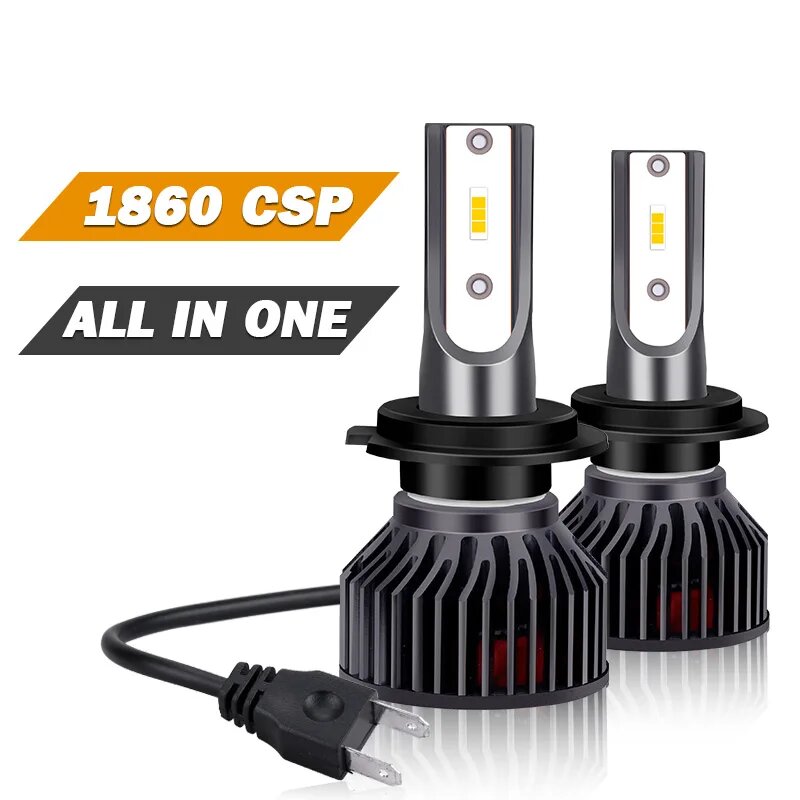 Автомобильные фары H4 H7 H1 Turbo Bi LED Canbus H8 HB3 HB4 H11, 4300K 6000K 10000K, автомобисветильник Противотуманные фары Mini 3570 1860 CSP, лм HLXG
