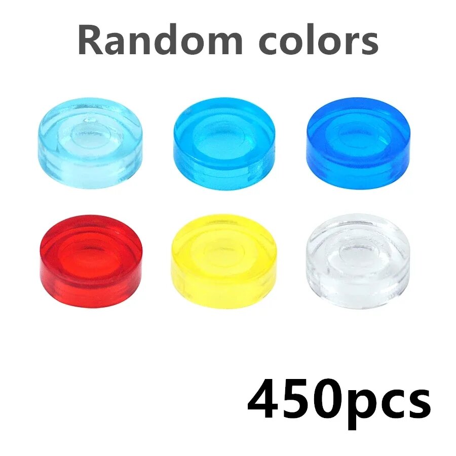 Круглые строительные блоки Ледуо, 450 шт, Clear Random Colors