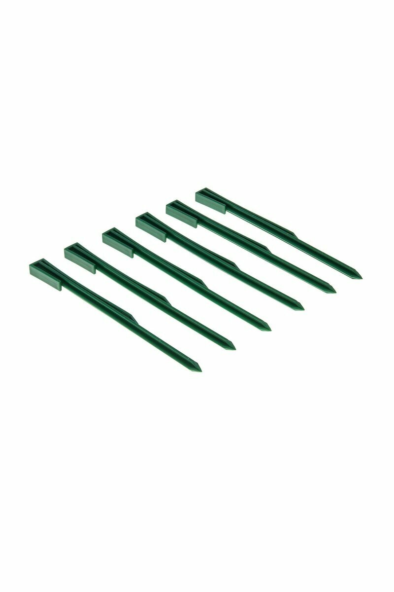 Колышки для бордюрной ленты и георешетки, зеленые набор 6 шт. 29 см.
