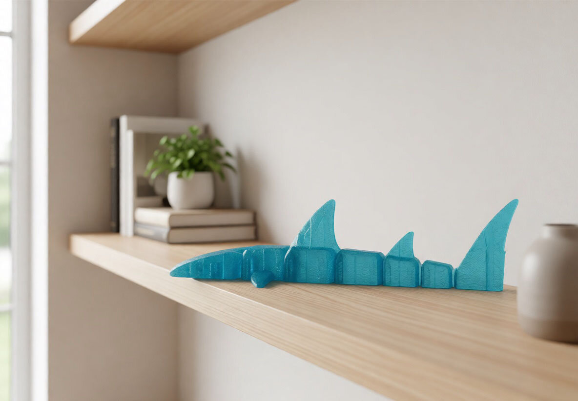 Фигурка Акула подвижная 3D, сувенир антистресс, декоративная модель, подарок, авторский дизайн